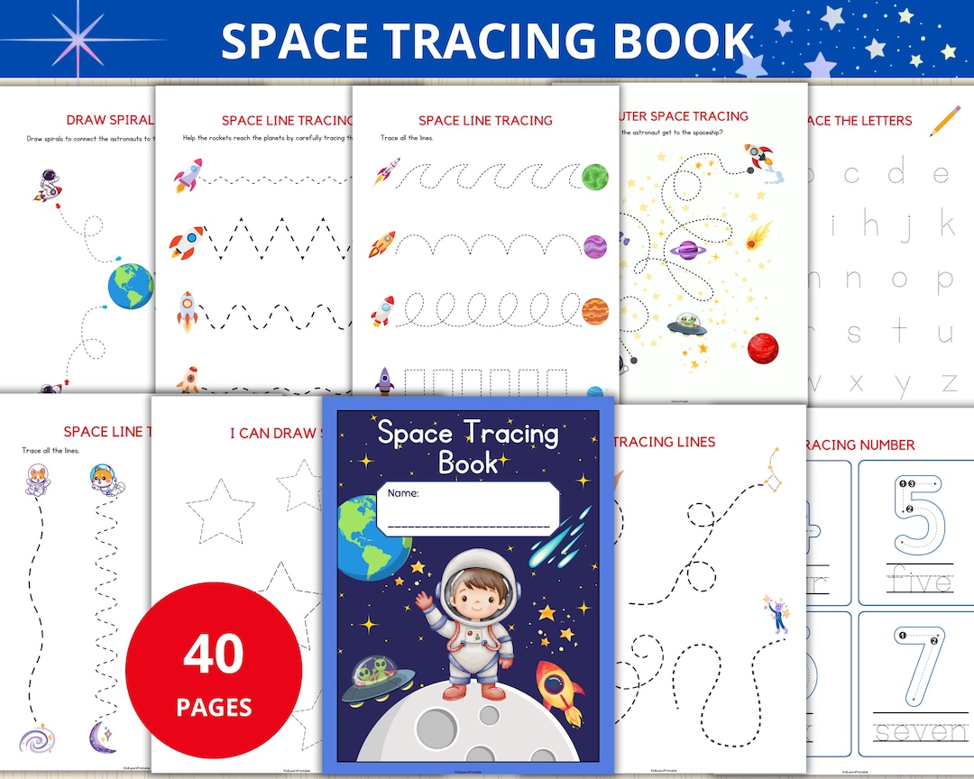 Space Tracing Practice,outer Space Tracing Book,pre-writing Worksheets ...