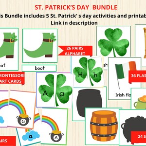 St. Patrick's Day Vocabulary, St Patricks Flash Card,st. Paddy's Day ...