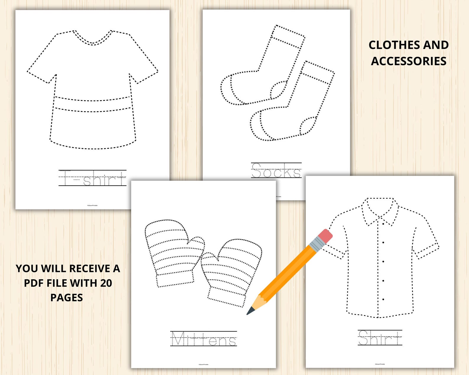 Clothes Tracing Worksheets,prek Tracing,toddler Writing Practice ...
