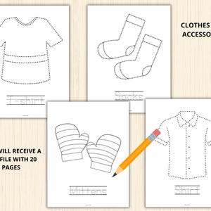 Clothes Tracing Worksheets,prek Tracing,toddler Writing Practice ...