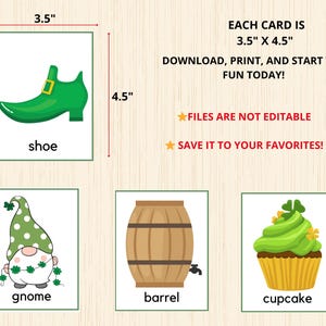 St. Patrick's Day Flashcard,st Patricks Vocabulary,saint Patrick's ...