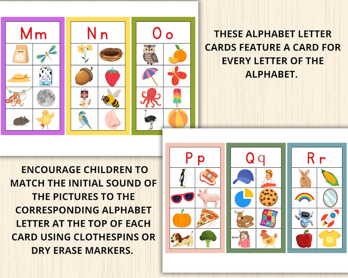 Alphabet Clip Cards,montessori Alphabet Cards,phonics Printable ...