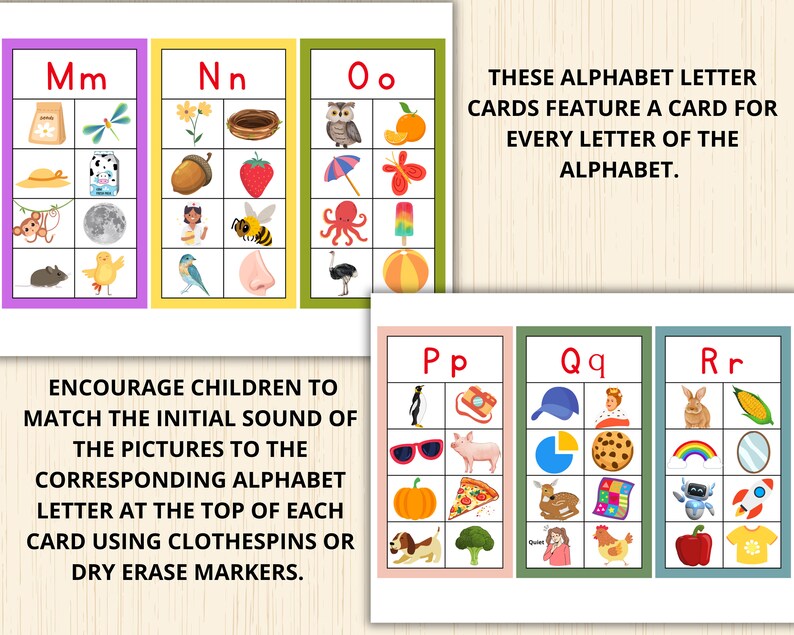 Alphabet Clip Cards,montessori Alphabet Cards,phonics Printable ...
