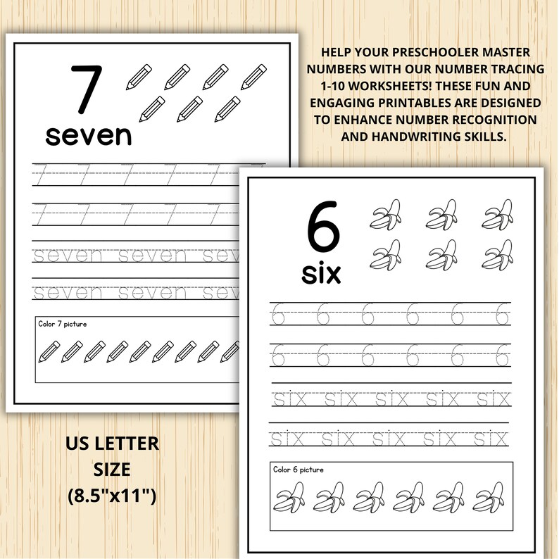 1-10 Printable Number Tracing,preschool Worksheet, Homeschool , Teacher ...