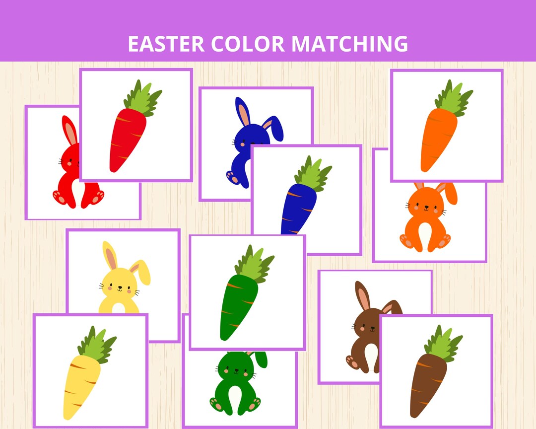 Easter Color Matching,bunny Color Match,easter Matching Game,color ...