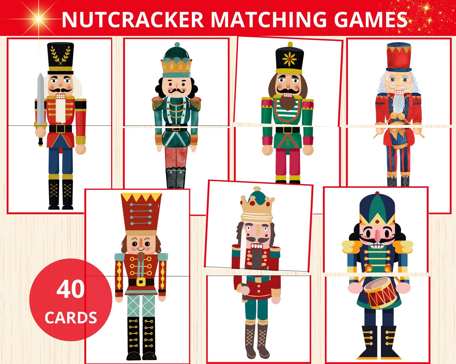 Nutcracker Matching Game,xmas Matching Activity,christmas Puzzle,winter ...