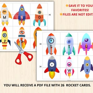 Space Alphabet Matching,alphabet Puzzles,letter Recognition,space ...
