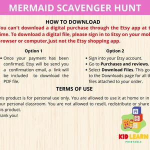 Mermaid Scavenger Hunt,mermaid Trasure Hunt,mermaid Birthday Party Game ...