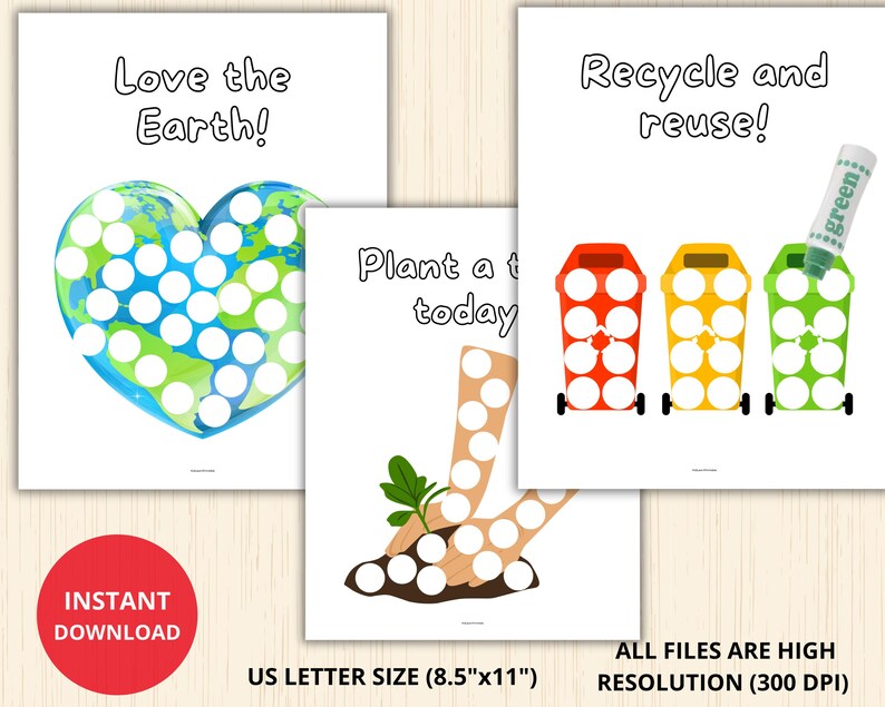 Earth Day Dot Marker,earth Day Do A Dot Page,nature Dot Activity,dot ...
