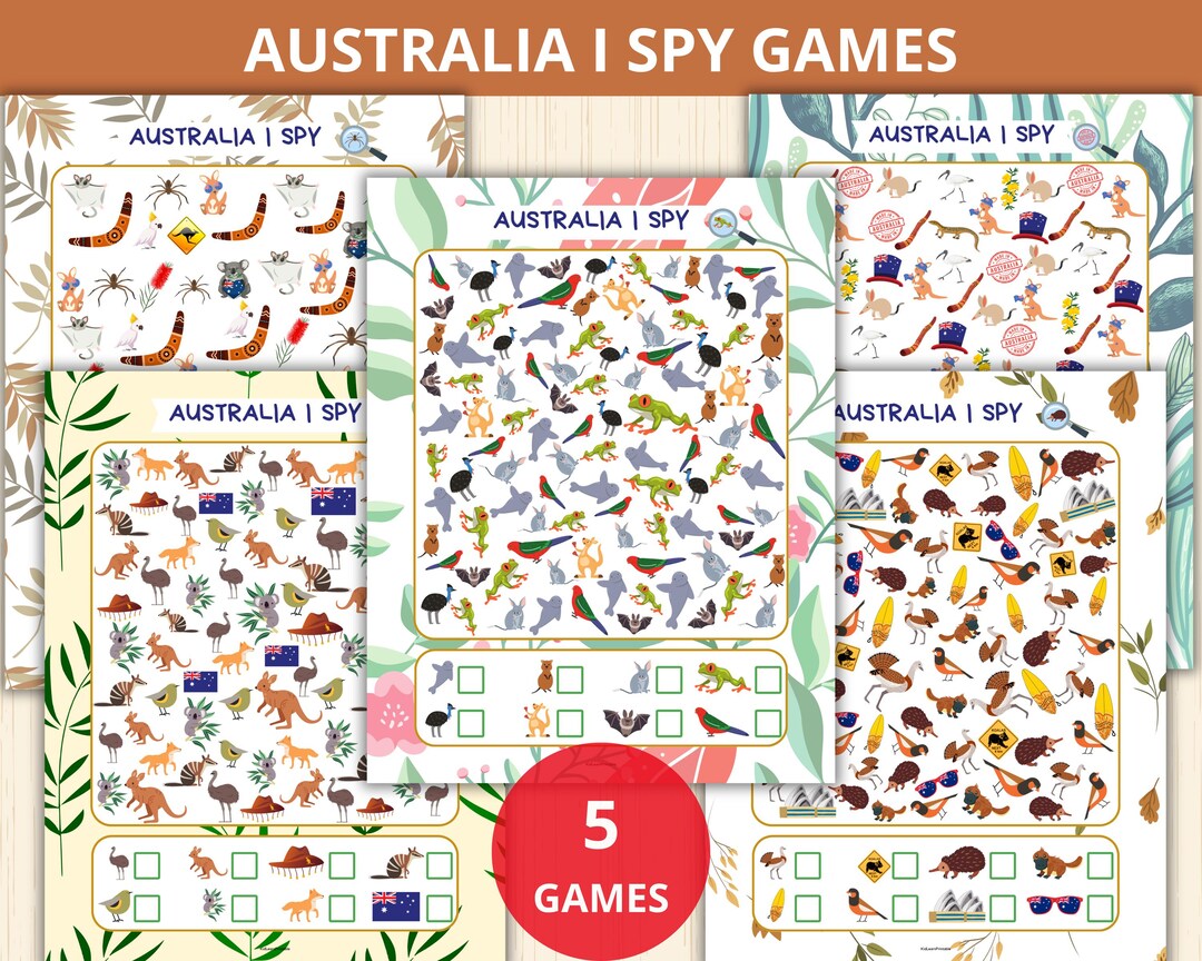 Australia I Spy Games,australian Animals Flashcards,australia Party ...