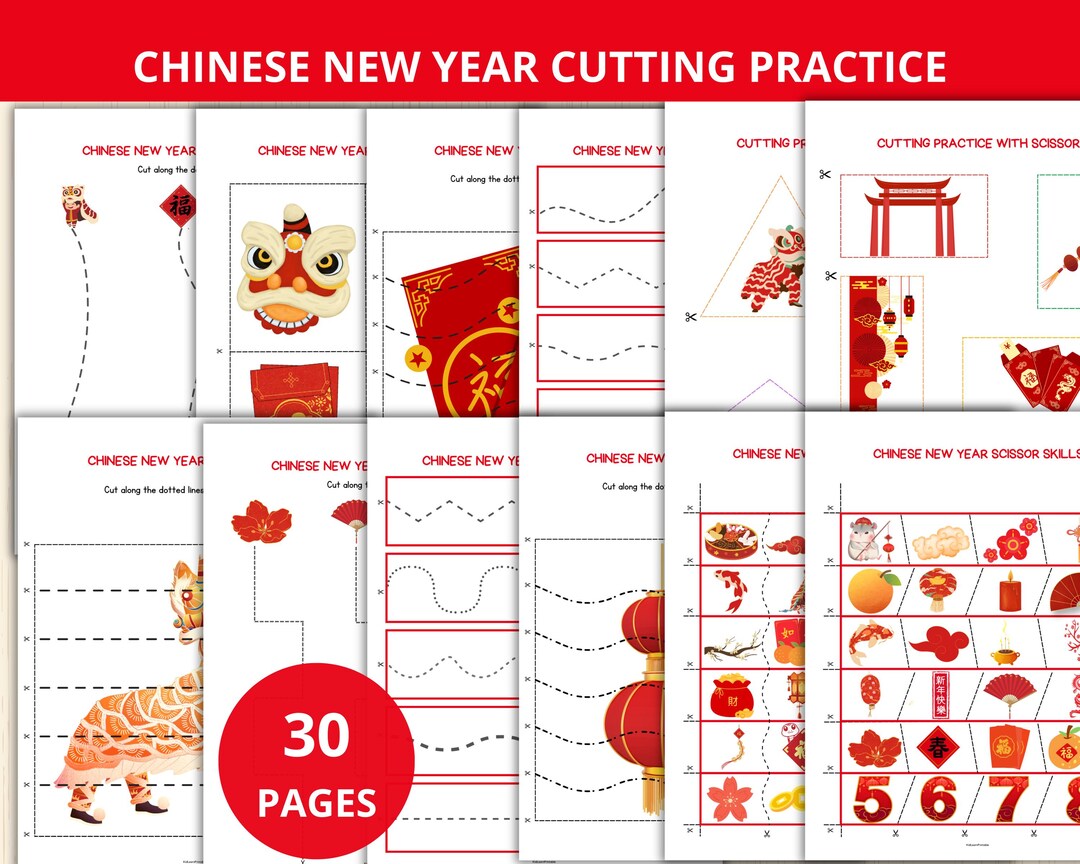 Chinese New Year Cutting Practice,chinese New Year Cutting Strips,lunar ...