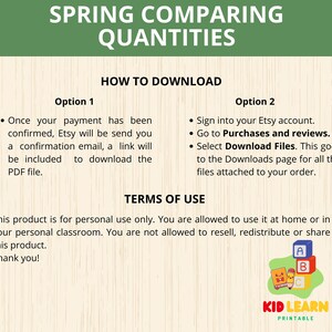 Spring Preschool,spring Math,comparing Quantities,comparing Numbers ...