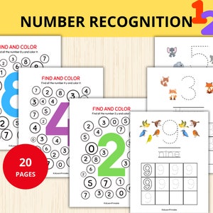 Number Recognition,number Tracing,traceable Numbers,preschool ...