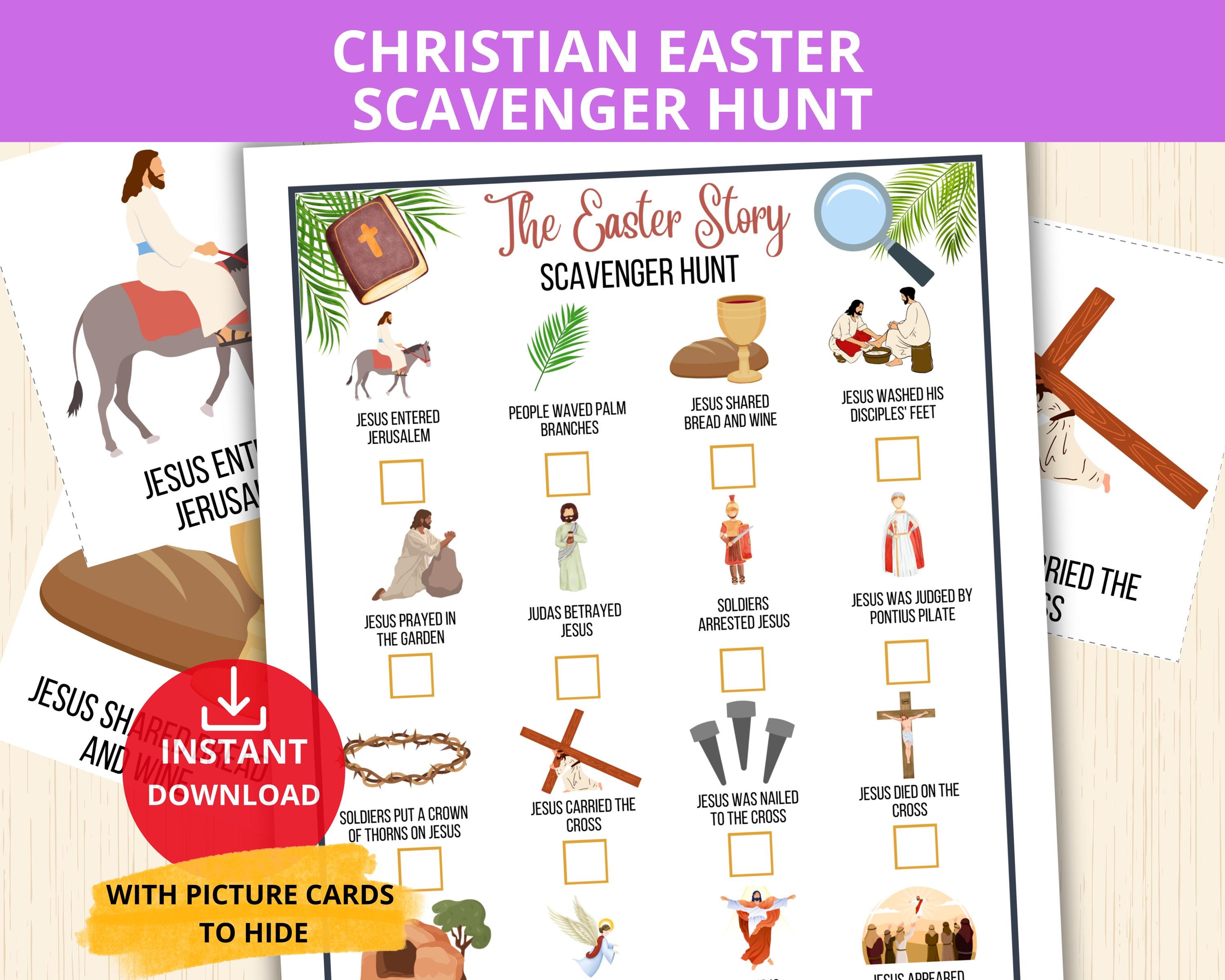 The Easter Story Scavenger Hunt,easter Scavenger Hunt,christian Easter ...
