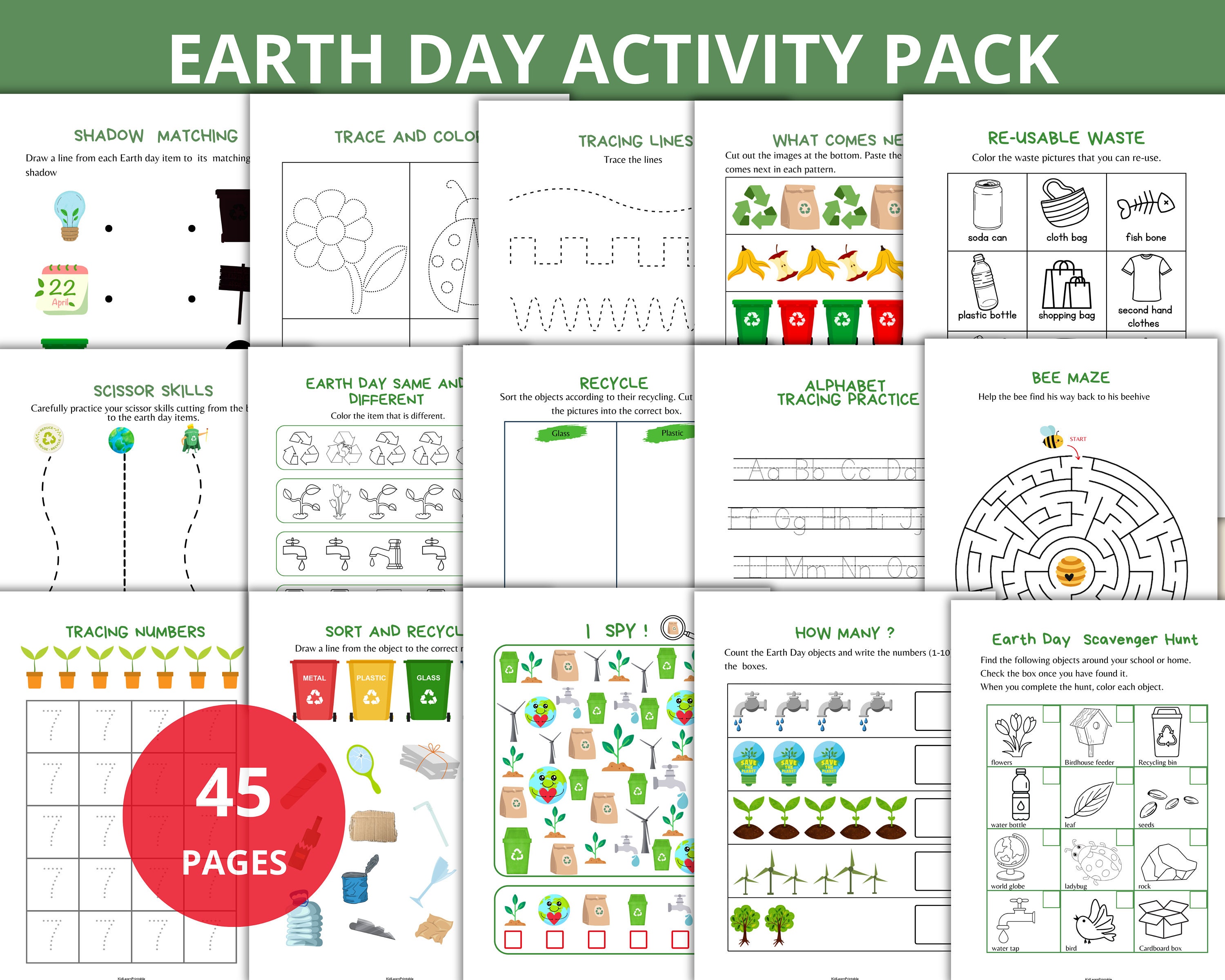 Earth Day Activity Pack,earth Day Activity Book, Colouring Pages ...