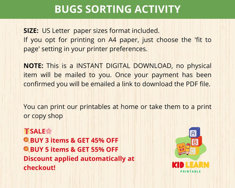 Bugs Sorting Activity,insect Sorting Game,preschool Insect,bug Unit ...