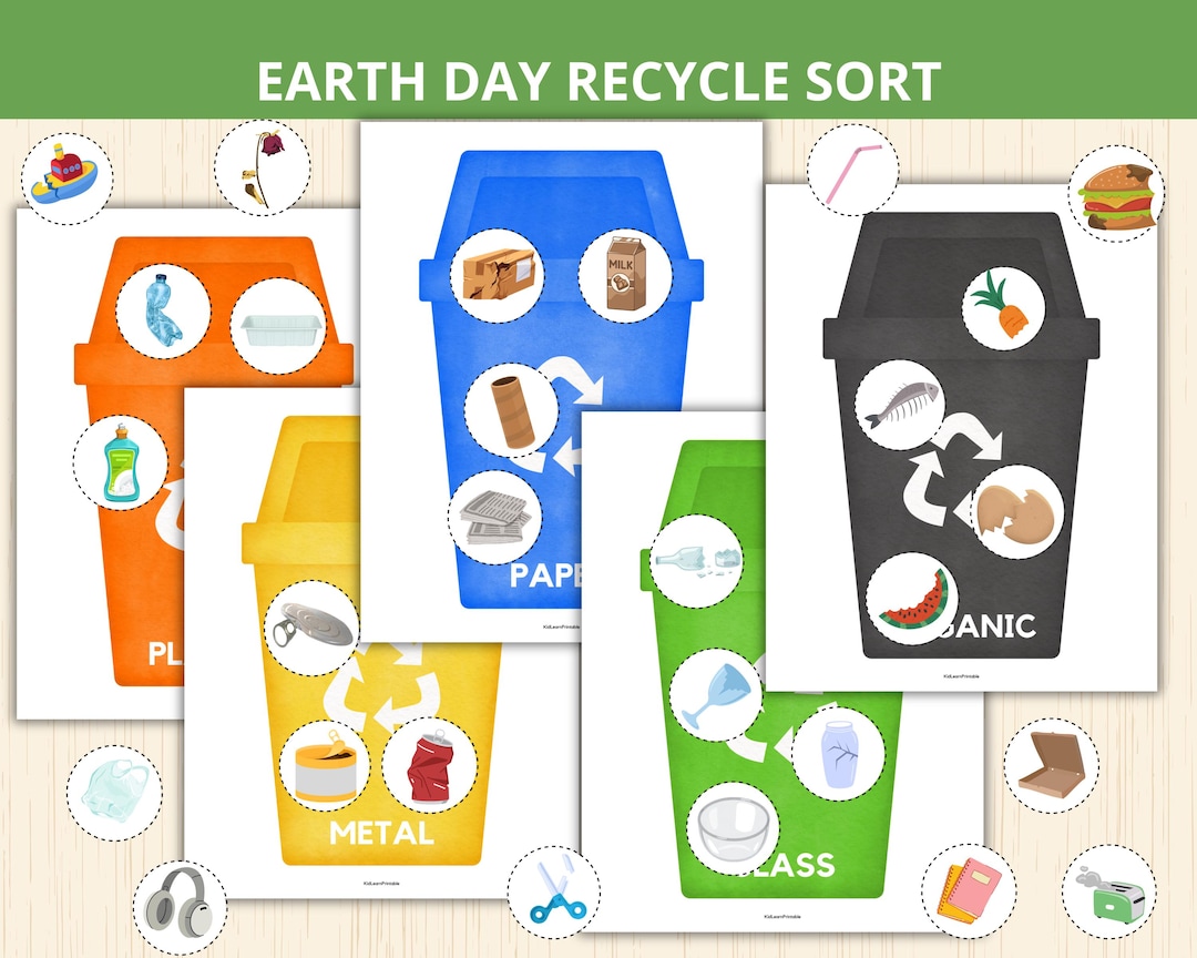 Recycling Sorting Game,earth Day Recycle Sort,earth Day Activity,waste ...