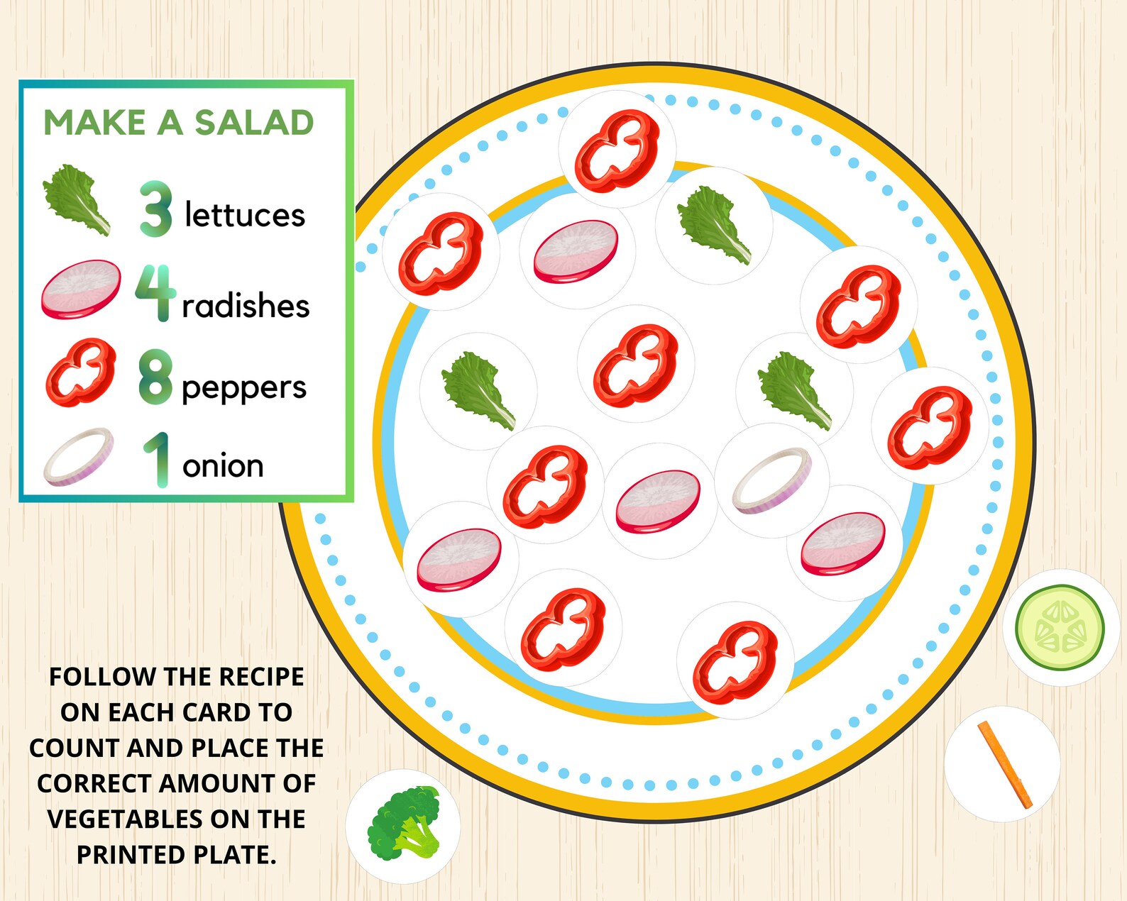 Healthy Foods,make a Vegetable Salad,pretend Play,kindergarten ...