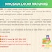 Dinosaur Color Match,dinosaur Preschool Activity,color Sorting Game ...