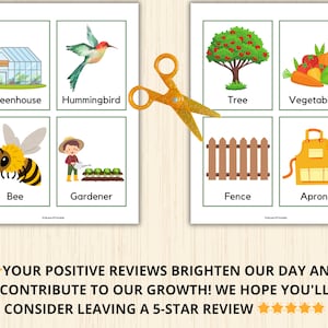 Montessori Garden Cards, Preschool Printable, Garden Flashcards ...