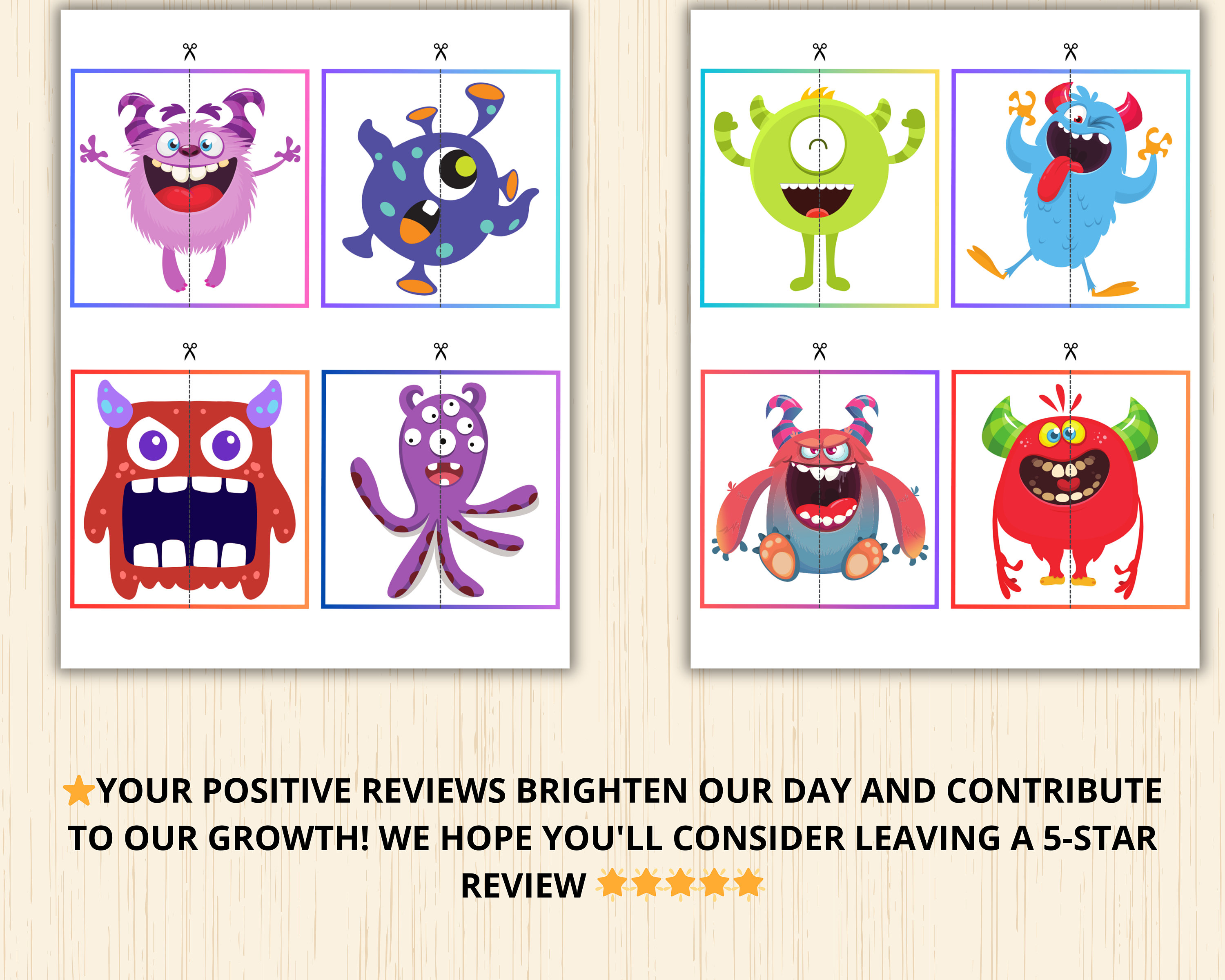 Monster Matching Games,2-piece Puzzles,monster Lovers,toddler Puzzle ...