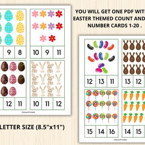 Easter Count and Clip Cards, Counting Flashcards, Spring Activity ...
