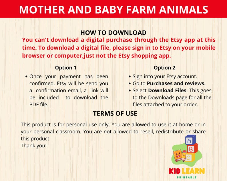 Mother and Baby Farm Animal Matching Card,montessori Farm Unit,farm ...
