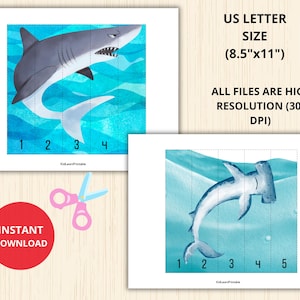 Shark Puzzles,counting Activity,number Puzzle,math Puzzles,math Skills ...