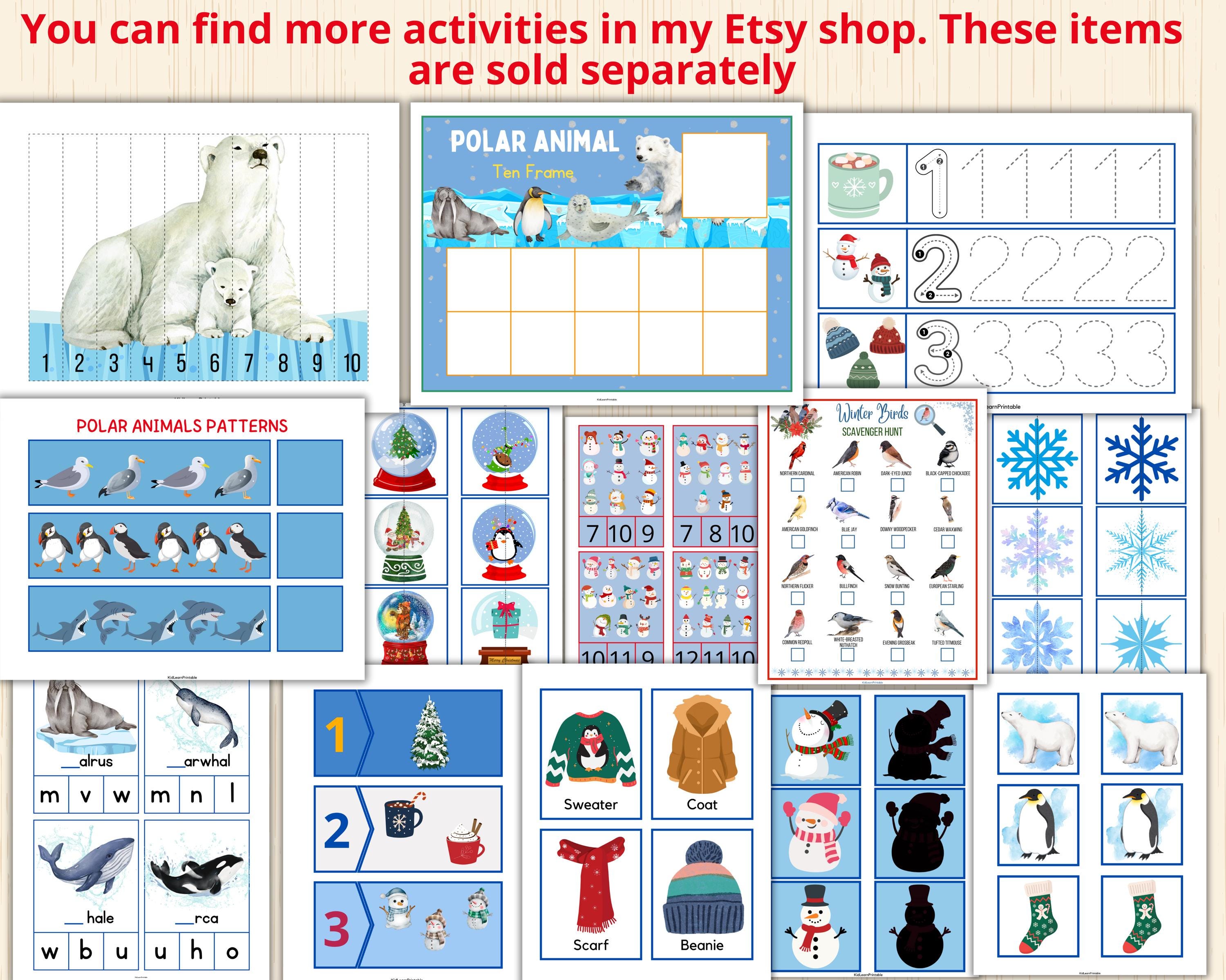 Winter Alphabet Flashcards,winter Vocabulary Cards,winter Abc ...