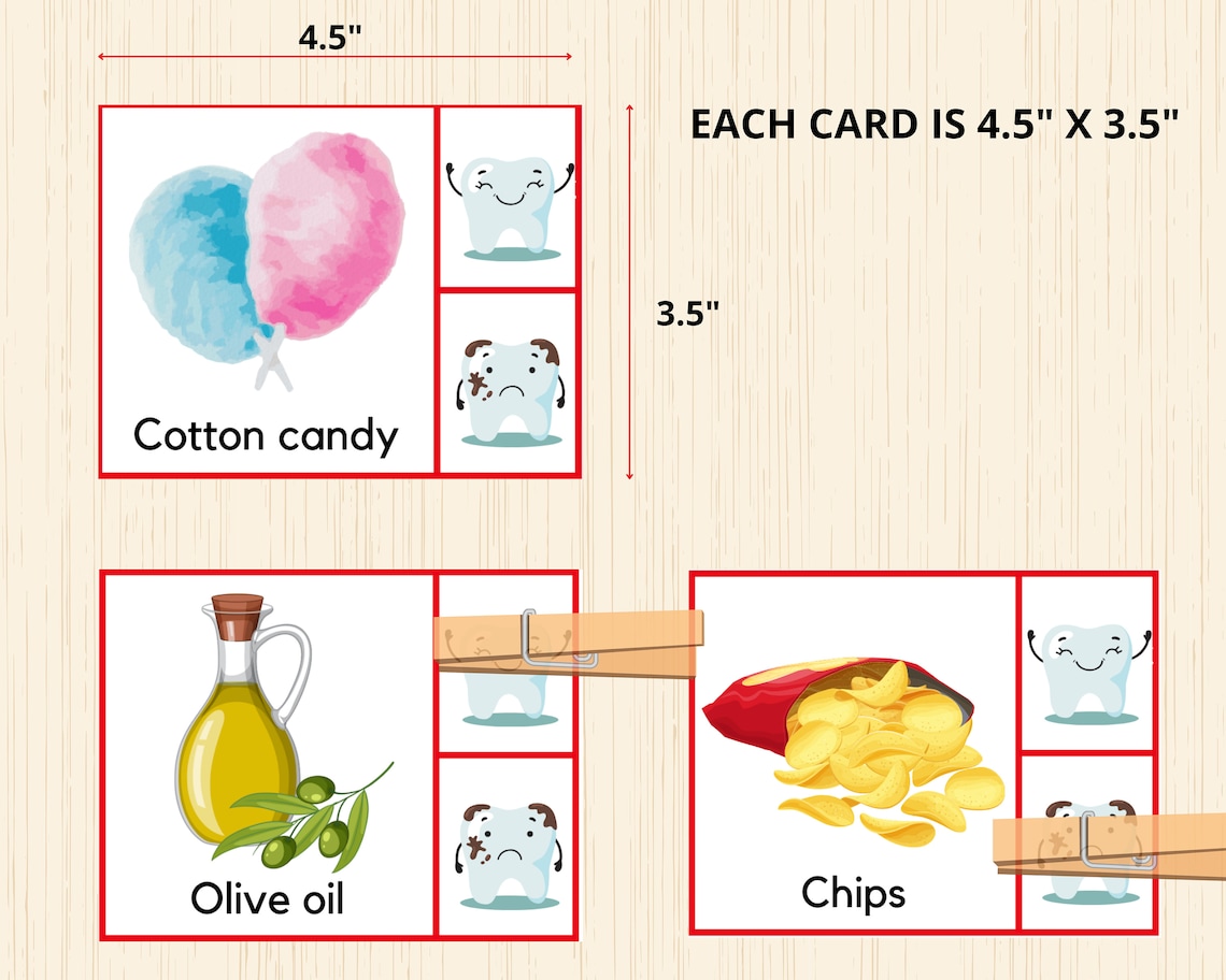 Healthy or Unhealthy Food Clip Card, Healthy and Unhealthy Food ...