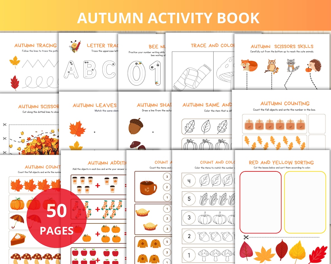 Fall Activity Book,fall Busy Book,autumn Activity Book,fall Preschool ...