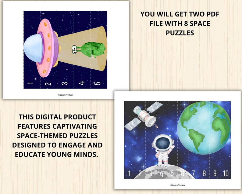 Space Puzzles,space Activities,outer Space Number Sequence,numbers 1-10 ...