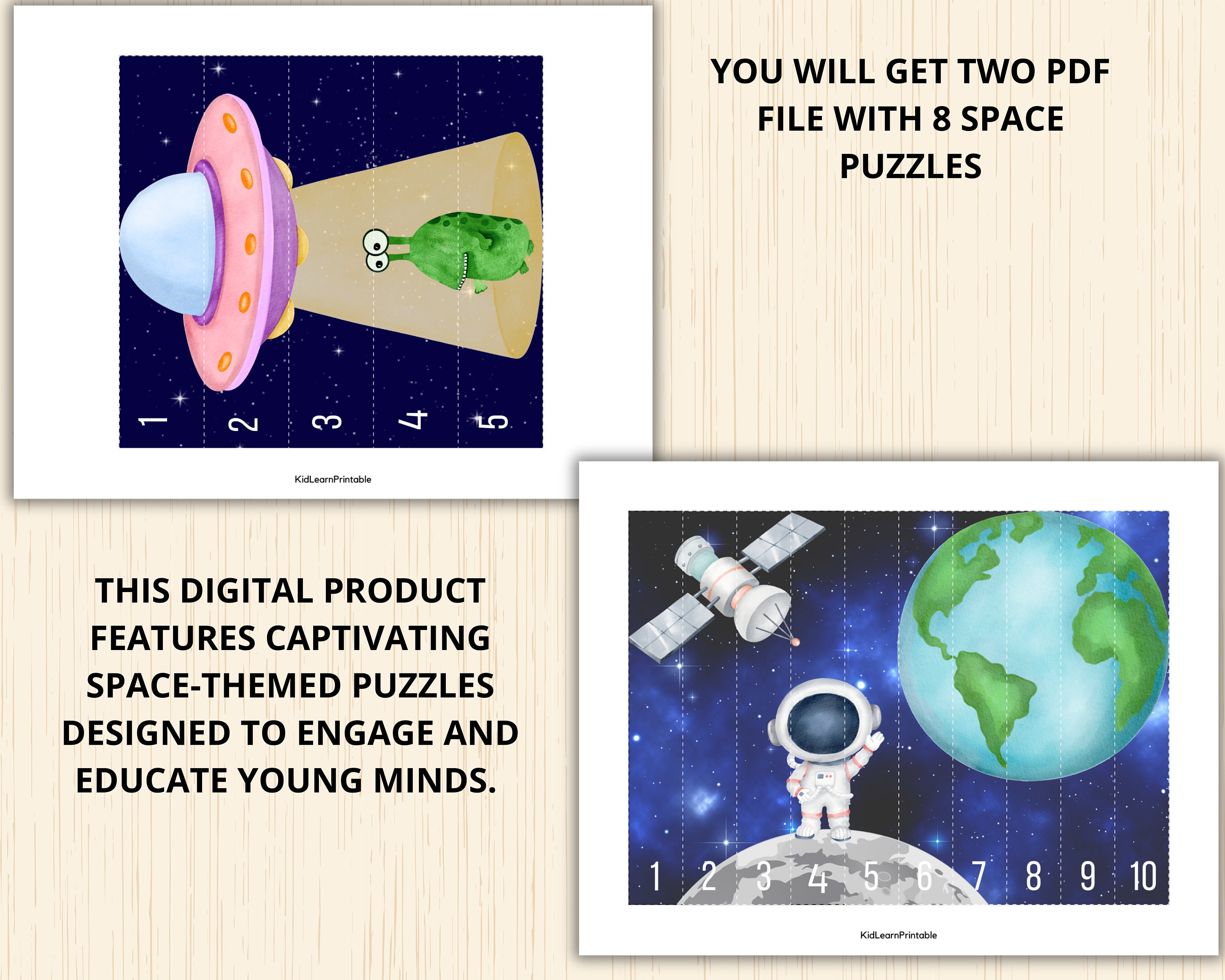 Space Puzzles,space Activities,outer Space Number Sequence,numbers 1-10 ...