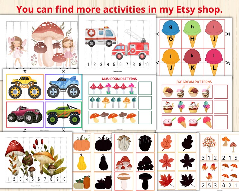 Fall Matching Mushroom Activity,symmetry Puzzle,2 Piece Puzzle,autumn ...