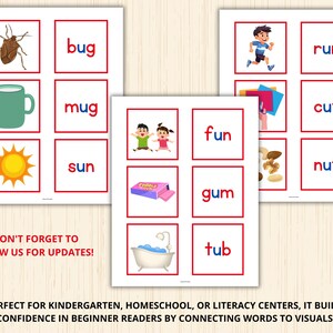 Cvc Word Cards,cvc Word and Picture Matching Activity,cvc Word Matching ...