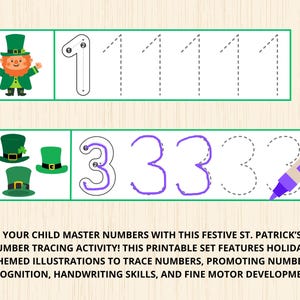 St. Patrick's Number Tracing,st Patricks Tracing Whorksheets,spring ...