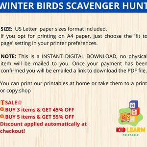 Winter Birds Scavenger Hunt,winter Birds Identification,bird Scavenger ...