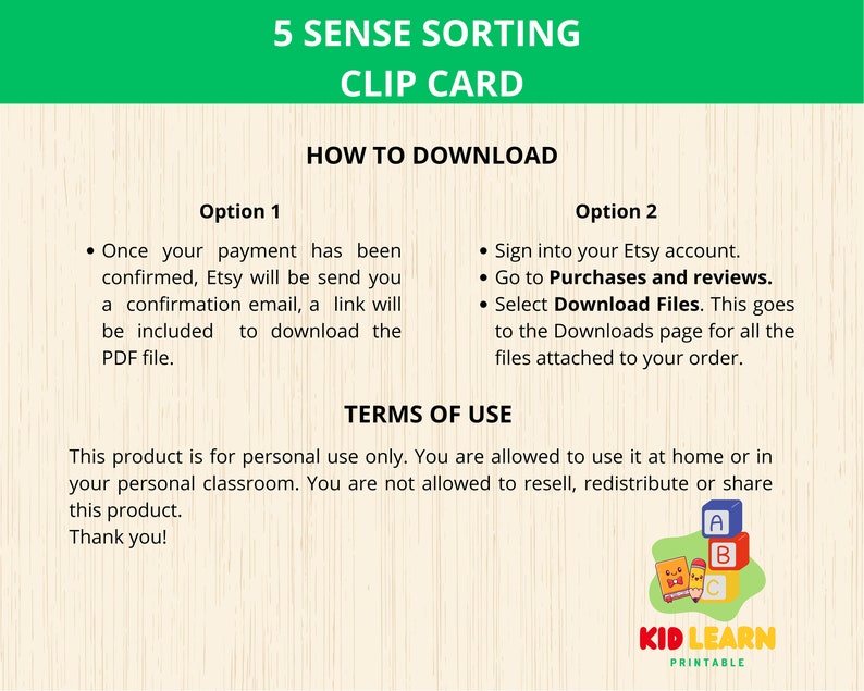 5 Senses Clip Cards, Five Senses Sorting Activity Game, Sort and Match ...
