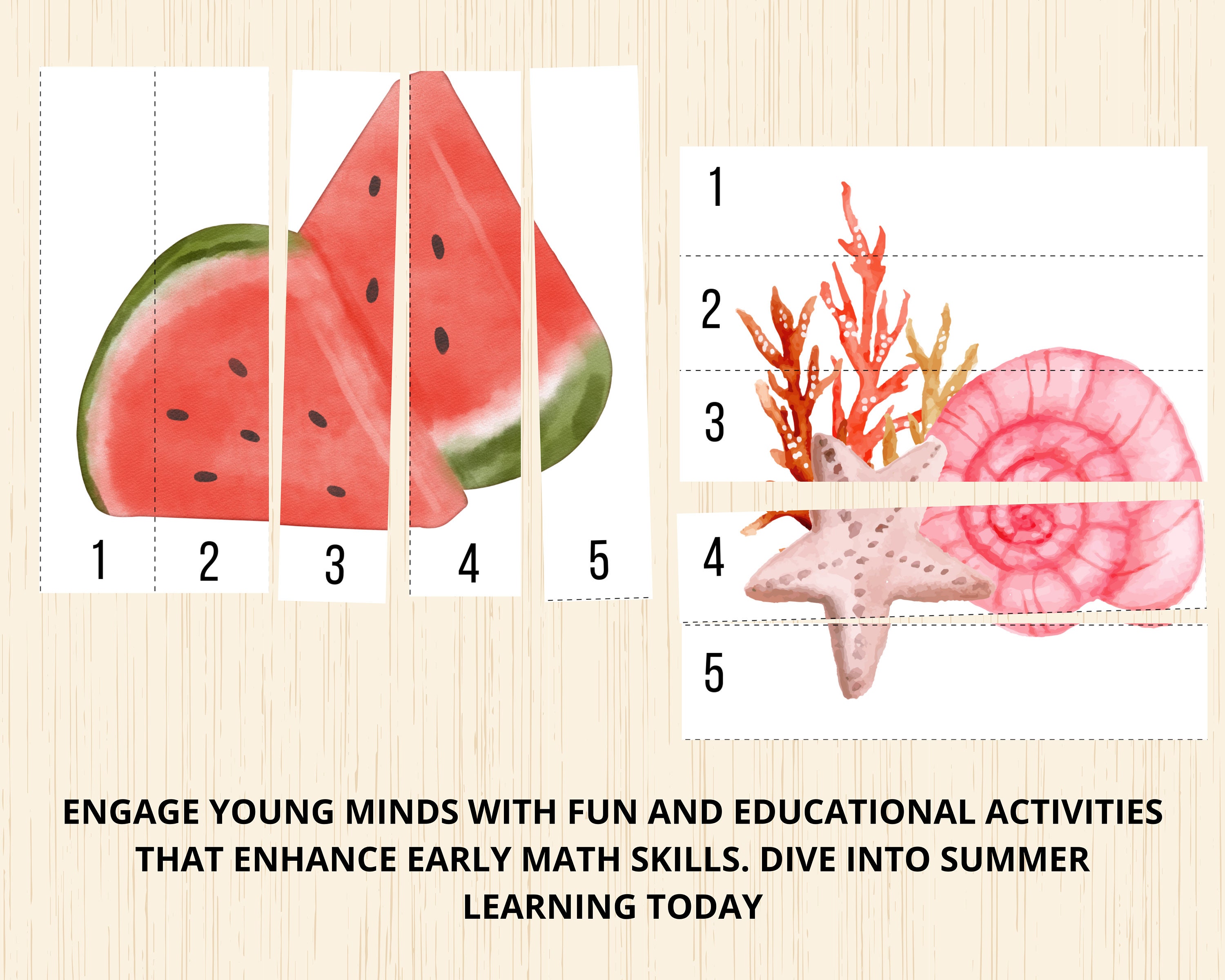 Summer Preschool,summer Puzzle, Activity,number Sequence,sequence ...