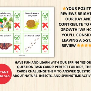 Spring Question Card,yes or No Question,spring Activities,spring Task ...