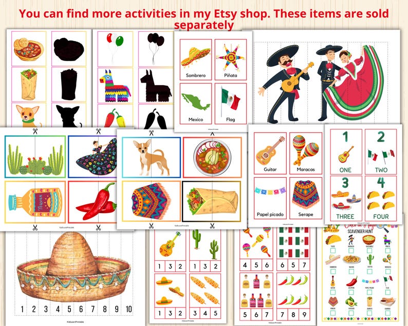Cinco De Mayo Cards,vocabulary Cards,write the Room,cinco De Mayo ...