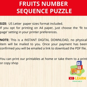 Fruits Puzzle Number Sequence,toddler Puzzle Pairs,fruit Matching ...