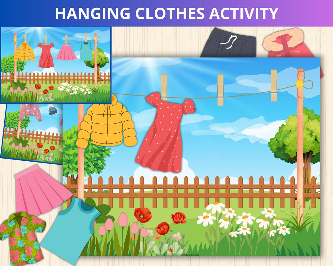 Hanging Clothes Activity,clothes Sorting,weather Clothing,washing ...