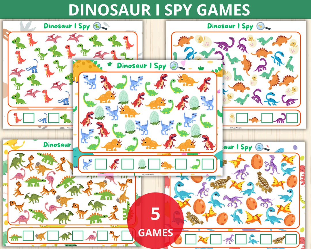 Dinosaurs I Spy,seek and Find,look and Find,dinosaur Party Game,i Spy ...