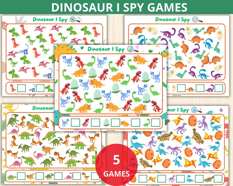 Dinosaurs I Spy,seek and Find,look and Find,dinosaur Party Game,i Spy ...