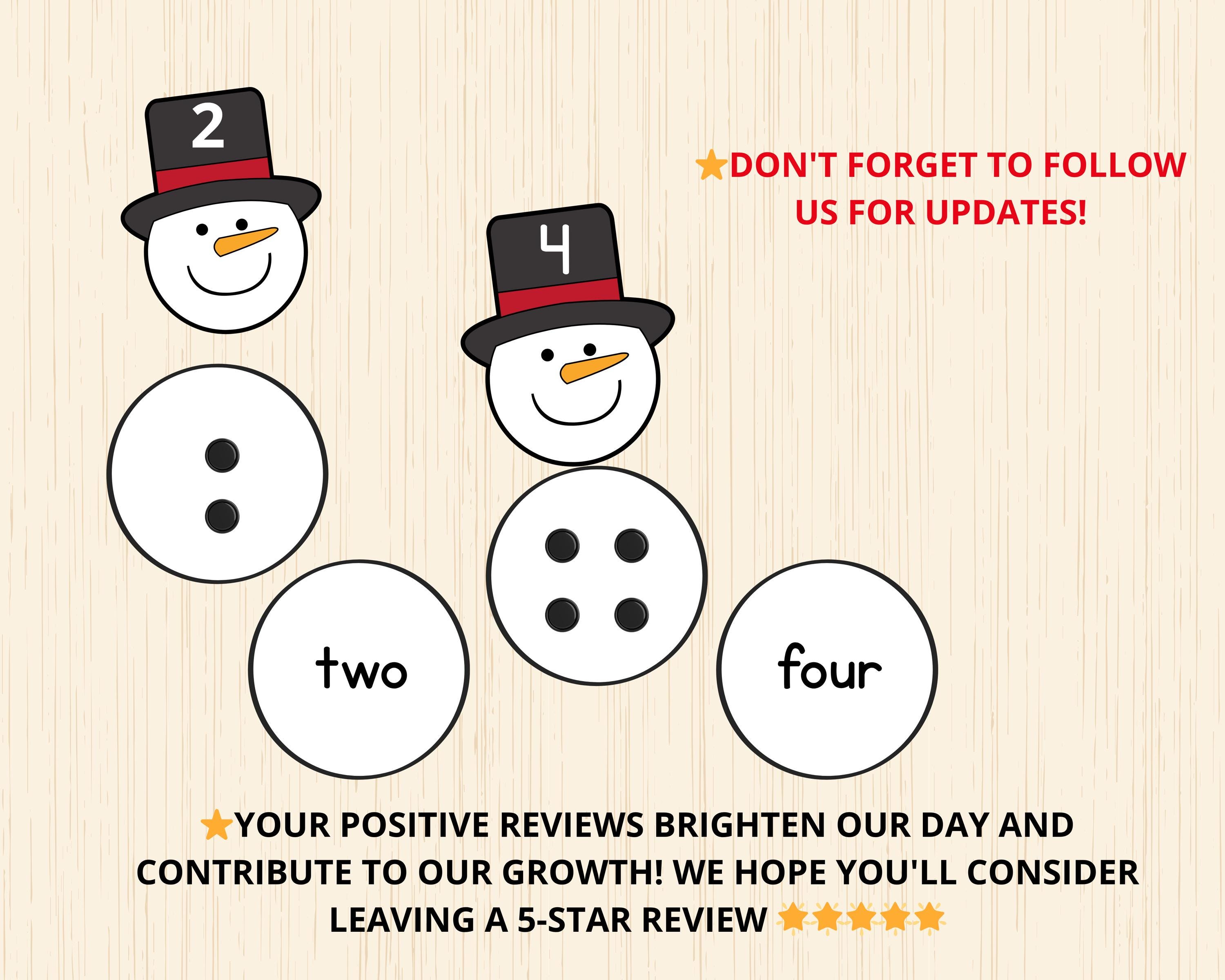 Snowman Number Activity,winter Math Activity,snowman Counting Game ...