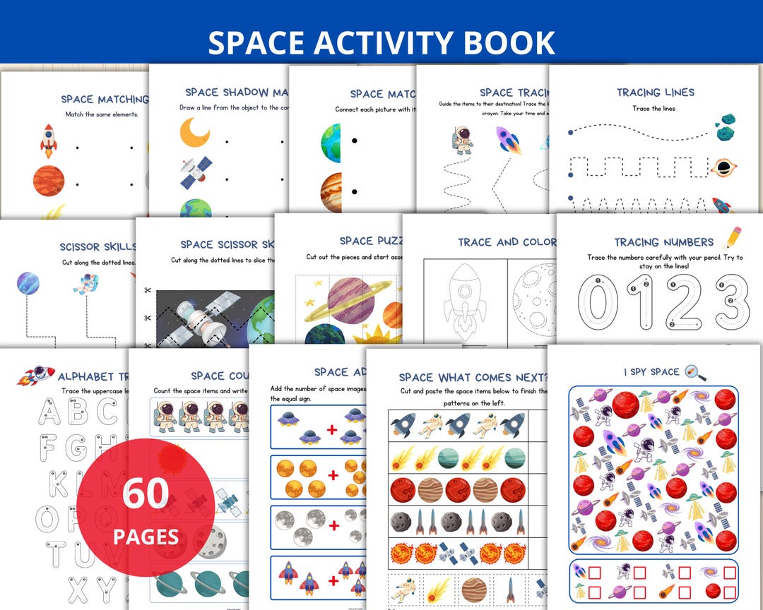 Space Activity Book,outer Space Activities,space Worksheets,solar ...