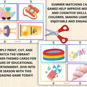 Summer Matching Game,summer Activity,summer Montessori,preschool ...