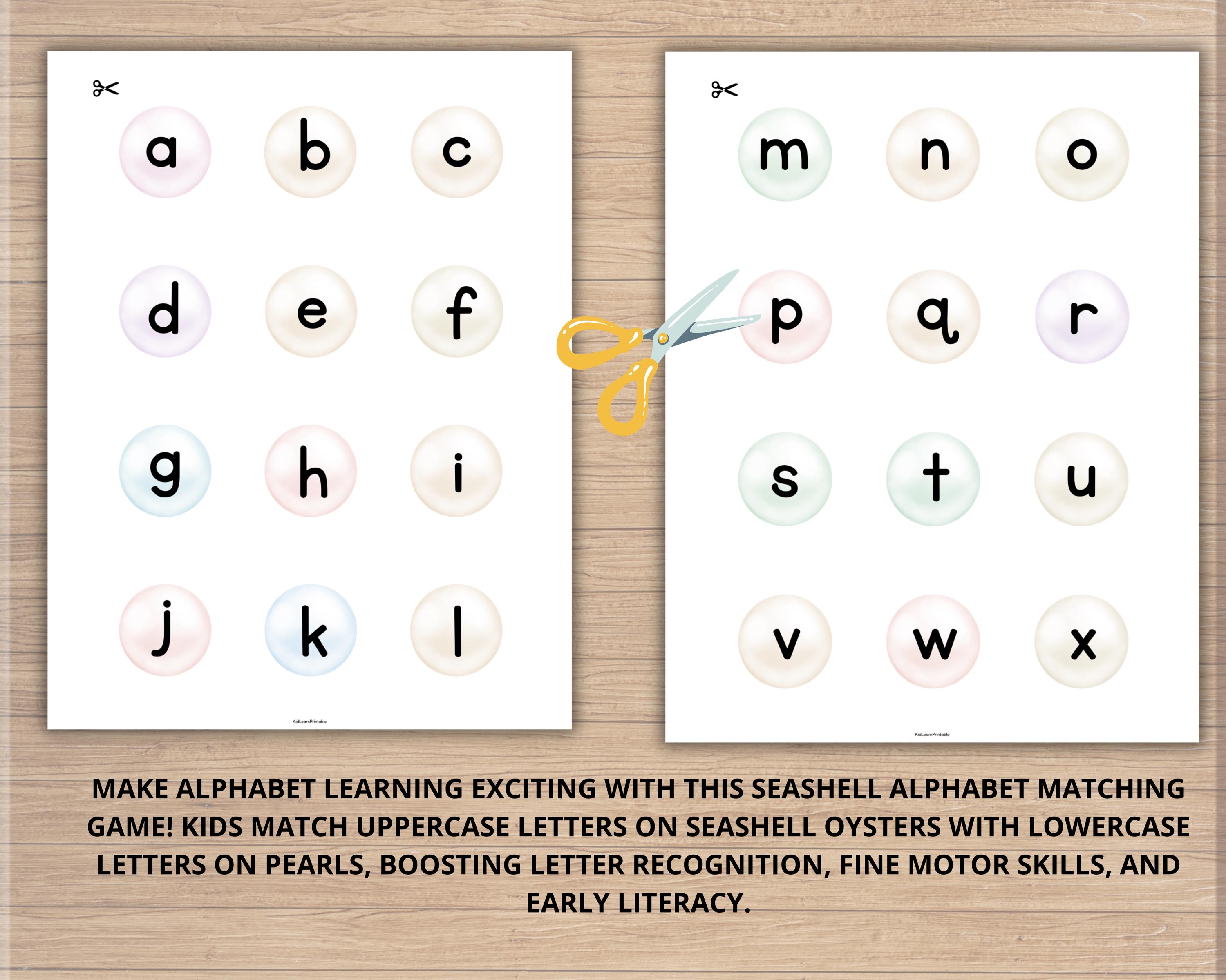 Seashell Alphabet Puzzle,beach Alphabet Matching,seashell Unit Study ...