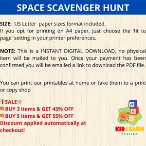 Space Scavenger Hunt,outer Space Treasure Hunt,galaxy Universe Activity ...